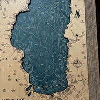 Muskrat Lake Map, Custom Wood Map, Custom Lake Art, 3D Wall Art ...