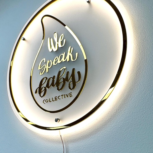 Custom Business Sign, LED Logo Sign, Backlit Company Name, Wall Office ...