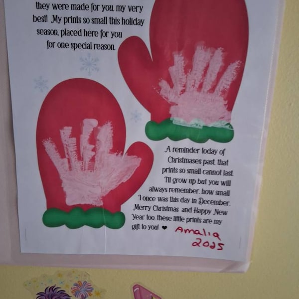 Christmas Handprint Poem, Handprint Art Project for Toddlers, Mittens ...
