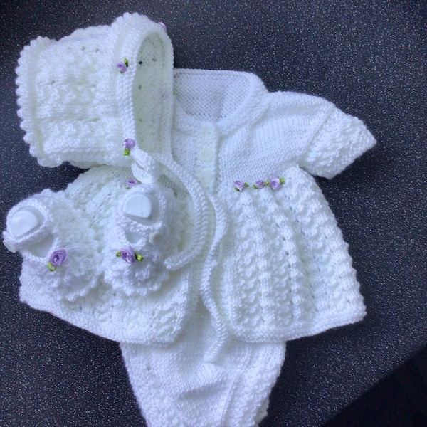 Knitting Pattern SR036 * Summer Matinee Set * 4 Piece Set * 3 Sizes ...