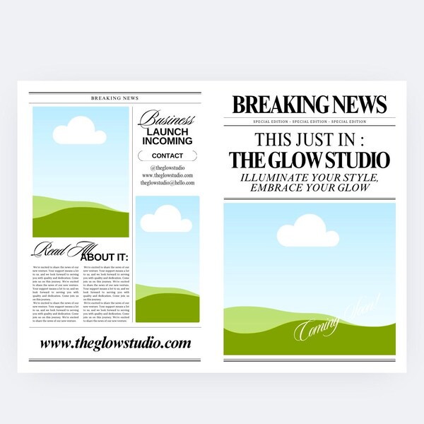Canva Business Newspaper Template, Custom Newspaper for Photoshoot ...