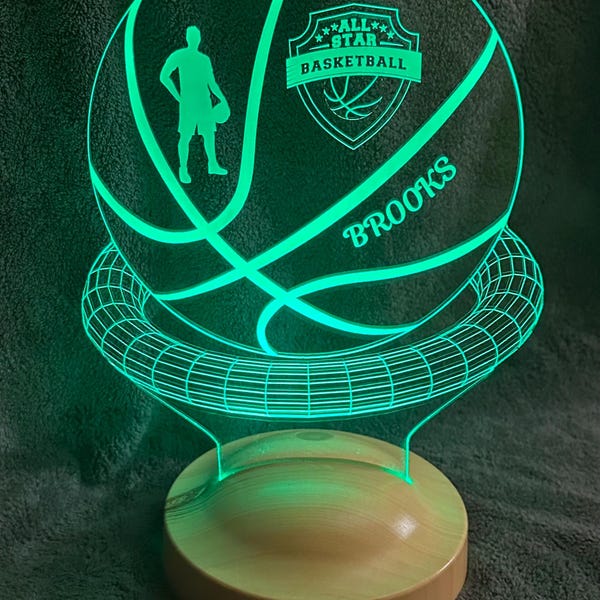 Basketball Personalized 3D Lamp, Custom Basketball With Name ...