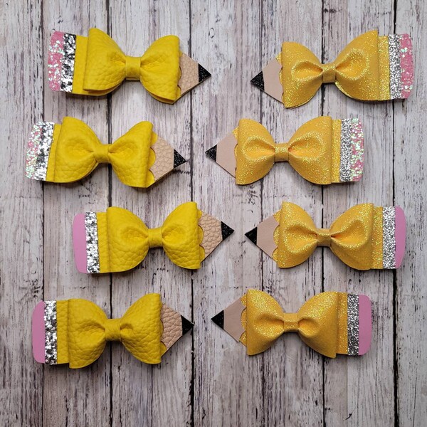 Pencil Pinch Bow Digital Template | Pinch Bow Template | Hair Bow SVG ...
