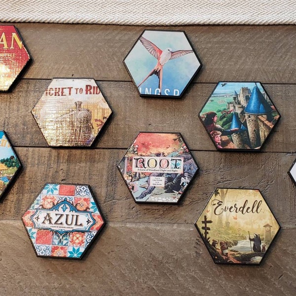 Board Games Drink Coasters games S-Z, Wood Coasters Geek Coasters Hex ...