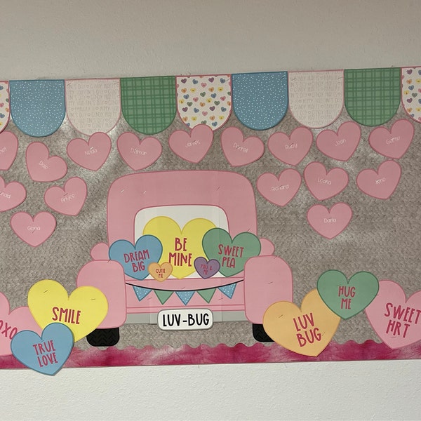 Candy Heart Truck- Valentines Bulletin Board Kit - Etsy