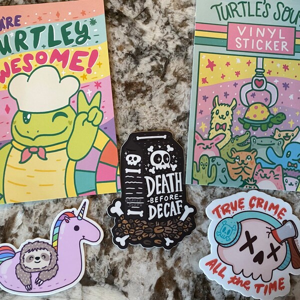 Death Before Decaf, Coffee Bag Sticker, Funny Sticker Art, Morbid ...