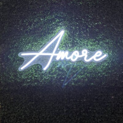 LED Neon Sign Amore Custom Neon Sign Neon Sign Custom - Etsy