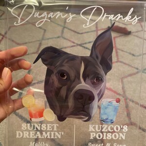 Dog Signature Drink Sign, Dog Bar Acrylic Sign, Open Bar Wedding Sign ...