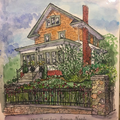 Pen and Ink Custom House Drawing, House Portrait, Handdrawn Original ...