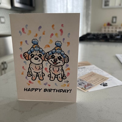 Handmade Custom Dog Birthday Card From Your Photo - Etsy