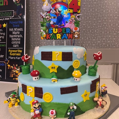 Super Mario Cake Topper, Mario Cake Topper Shaker With LED Lights ...