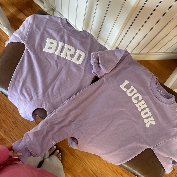 Custom Puff Name Baby Sweatshirt Bodysuit, Personalized Bubble Romper ...