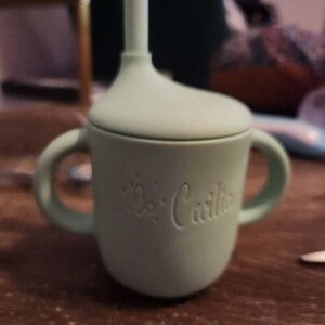 Custom Name Silicone Straw Sippy Cup for Baby, Personalized Engraved ...