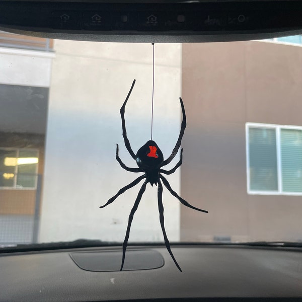 Black Widow Spider Car Charm. Cool and Stylish Car Accessory. Stained ...