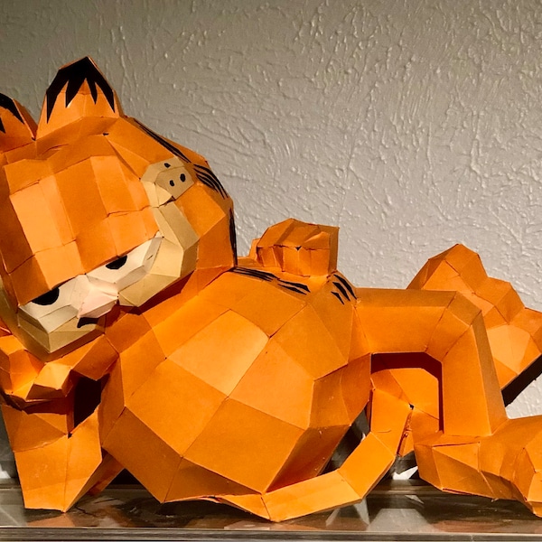 DIY Papercraft Garfield, Décor de salle 3D, Low Poly, 3D Papercraft PDF ...