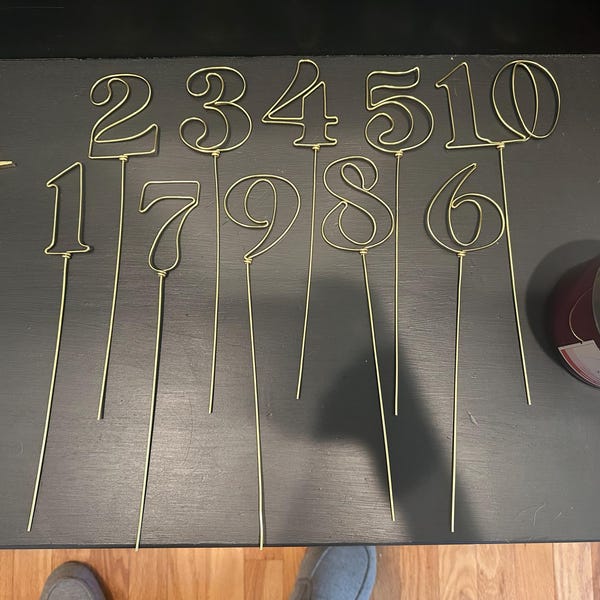 Retro Font Wire Table Numbers Rustic Elegant Wedding Centerpiece ...