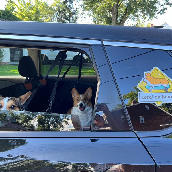 Tri-color Corgi Macaron Sticker, Corgi Sticker, Dog Stickers, Cute ...