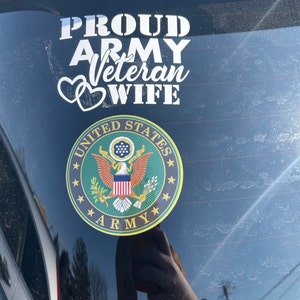 Proud Army Veteran Wife Decal Veteran Wife Decal Army Wife Decal Proud ...