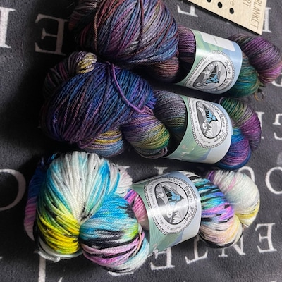 Cave Lichen Hand Dyed Variegated Yarn Choose Your Base SW Merino Teal ...