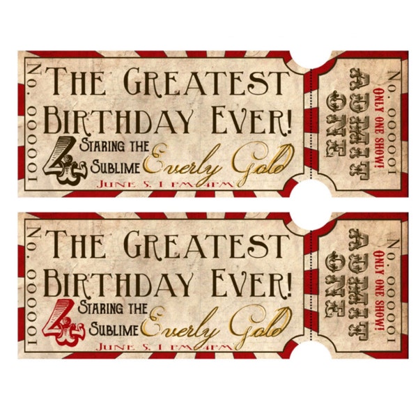 Grunge Circus Tickets, Digital Paper Printable, Vintage Circus Paper ...