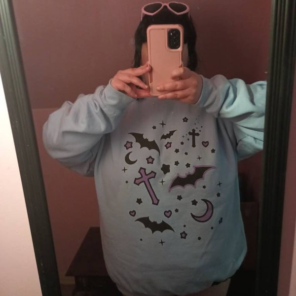 Fluffy Pastel Goth Bunny Ear Hoodie Yami Kawaii Rabbit Hoody Creepy ...