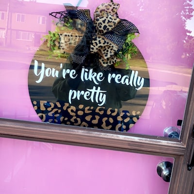 Leopard Hello There Door Hanger, Cheetah Print Round,leopard Decor ...