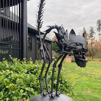 Wrought Iron Crow, Crow Sculpture. - Etsy Canada