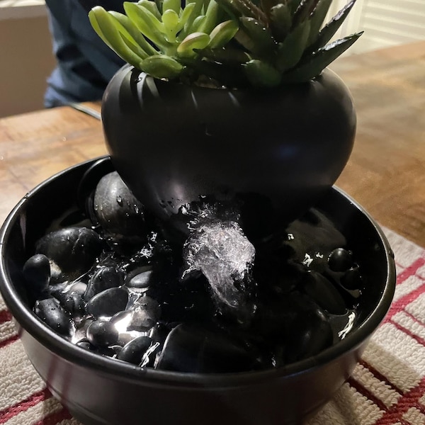 Tranquility Tabletop Jade Water Garden Fountain With Lady Meditating ...