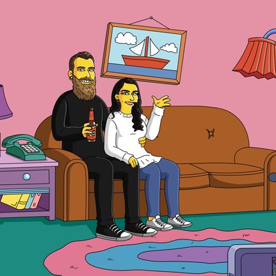 Custom Yellow Characters, Personalized Art, Yellow People Portrait ...