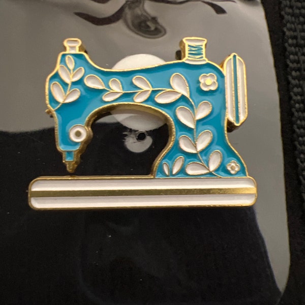 Sewing Machine Enamel Pin, Sewing Machine Lapel Pin, Floral Design ...
