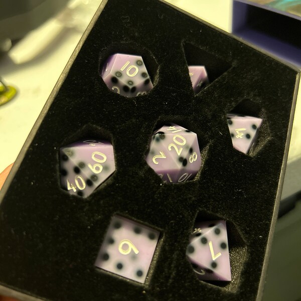Taro Milk Tea Boba Dice - Kawaii Dice, Boba Dice, Handmade Resin Sharp ...