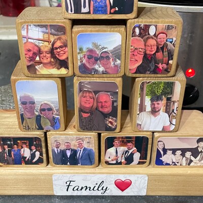 Stacking Photo Blocks Set Photo Gift, Wooden Photo Block - Etsy UK
