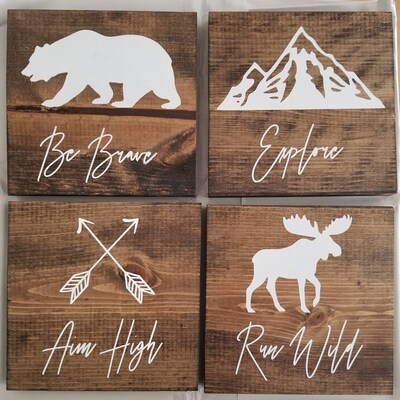 Woodland Nursery Signs Nursery Decor Forest Animal Sign Be Brave Sign ...