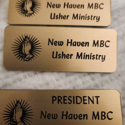 Christian Church Name Badge With Magnet 3 X 1 1 /4 Custom-engraved for ...