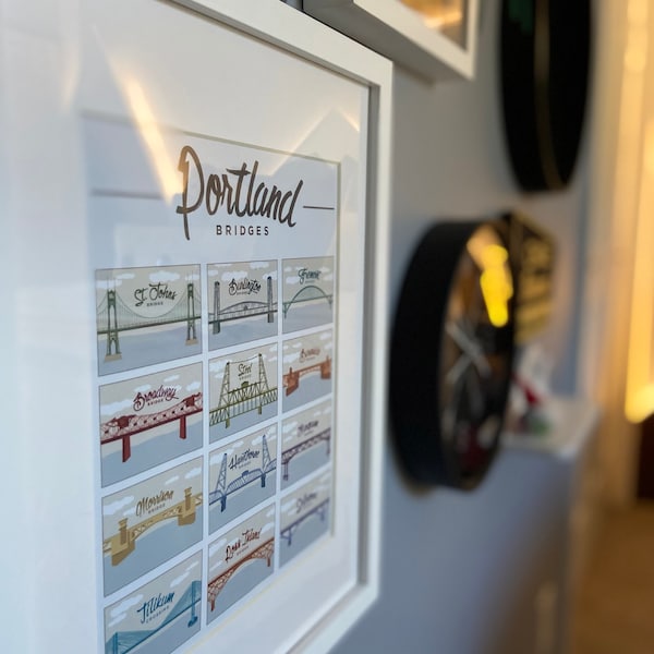 Portland Bridges / Illustrated Print / Portland, Oregon Poster - Etsy