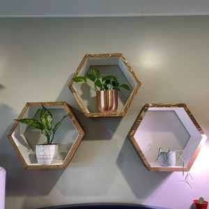 Honeycomb Hexagonal Shelves Set of 3 Hexagon Shelving Unit Hexagon ...