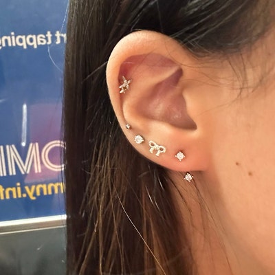 Front Back Earring Set Ear Jacket Dainty Ear Jacket Gold - Etsy