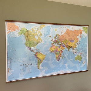 World Pacific Centered Wall Map Fully Laminated Political Map, Wall ...