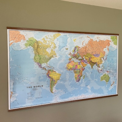 XXL Classic USA Wall Map Map of the USA Poster Front Lamination 46 X 80 ...