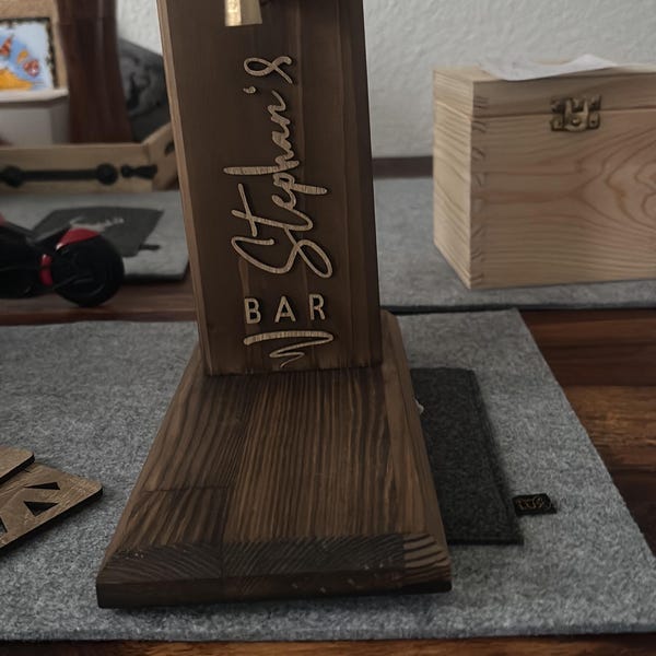 Personalized Handmade Oak Tree Bar Sign, Custom Wood Bar Sign, Bar and ...