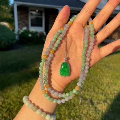 Ice Lavender Jade Pea Pod Pendant, Purple Jade Pendant, Natural Grade A ...