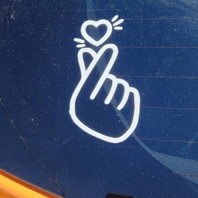 BTS Heart Korean Heart Symbol Hand Gesture Boy Band Fans Car Stickers ...