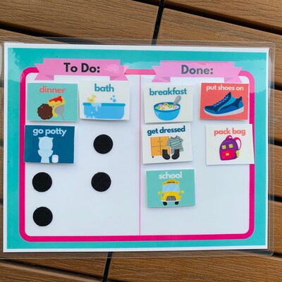 Green Kids Routine Chart Printable Daily Task Charts Chore - Etsy