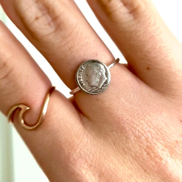 Mini Dime Ring - Etsy