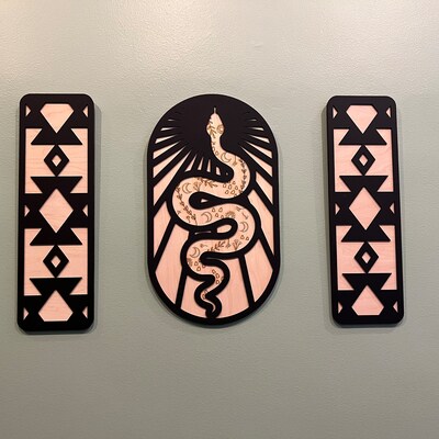 Wild Lotus Arch Panels set of 2 Wood Wall Hangings - Etsy