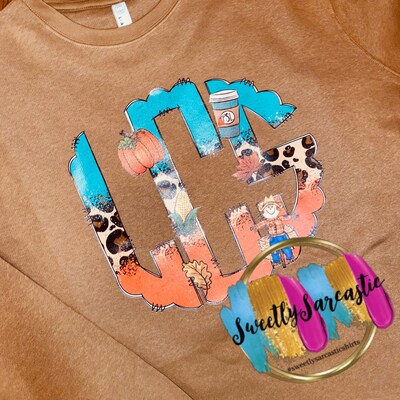 Fall Monogram Letters Autumn Leaves Sublimation PNG Elements - Etsy