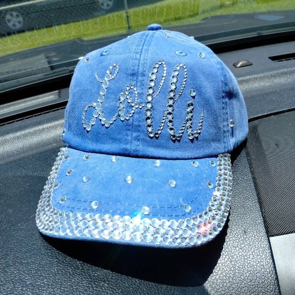 Rhinestone Hat Baseball Cap Custom Made Handmade Bling/glam ...