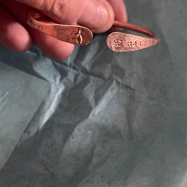 Thick Copper Bangle With Letter Number Symbol Engraving Bracelet ...