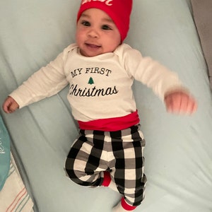 Baby Boy First Christmas Outfit Personalized, My First Christmas, My ...