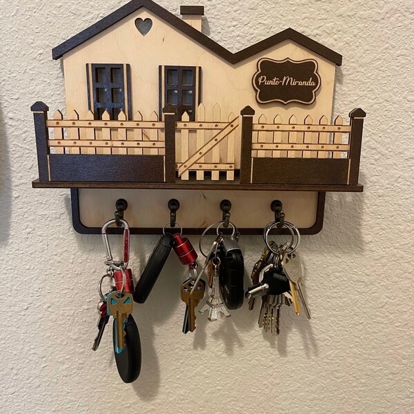 Custom Wood Key Holder for Wall Personalized Key Holder Key Hanger for ...